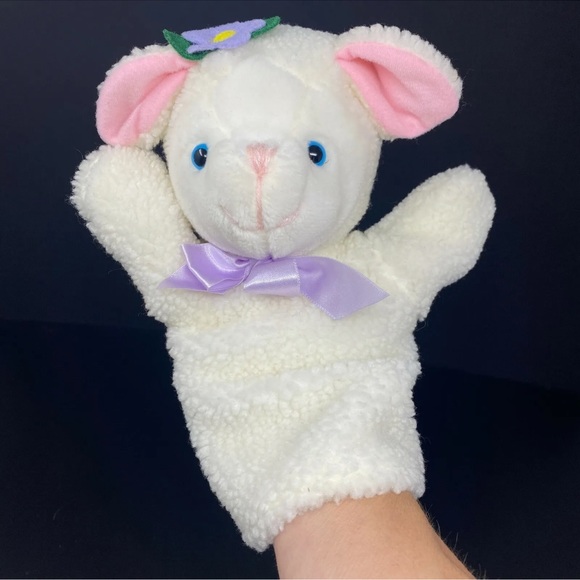 kids II | Toys | Lamb Hand Puppet White Sherpa Sheep Purple Flower Bow Vintage Kids Ii 996 ...